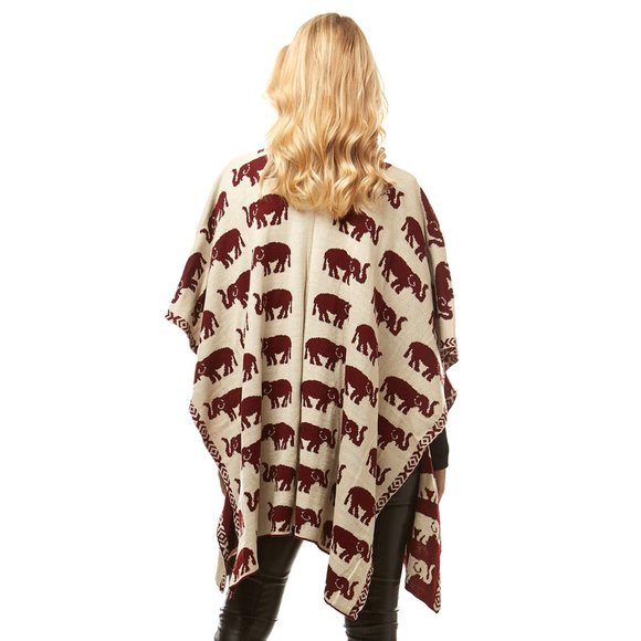 LOF | Jackets & Coats | Lof Reversible Elephant Pattern Shawl | Poshmark